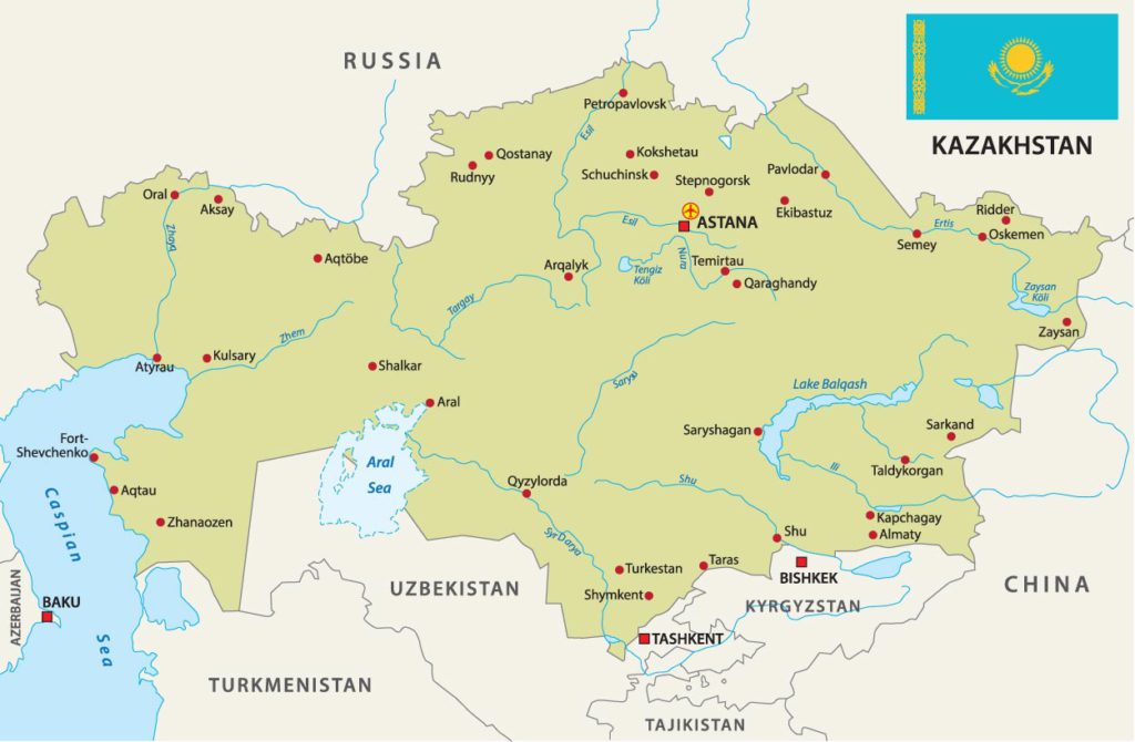 kazachstan-mapa | Maso.cz